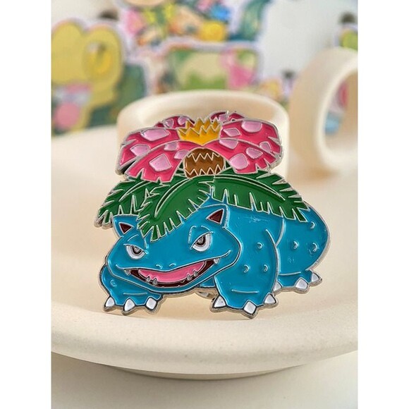 Pokemon | Jewelry | Shiny Blue Venusaur Enamel Pin Large Evolved Pokmon ...
